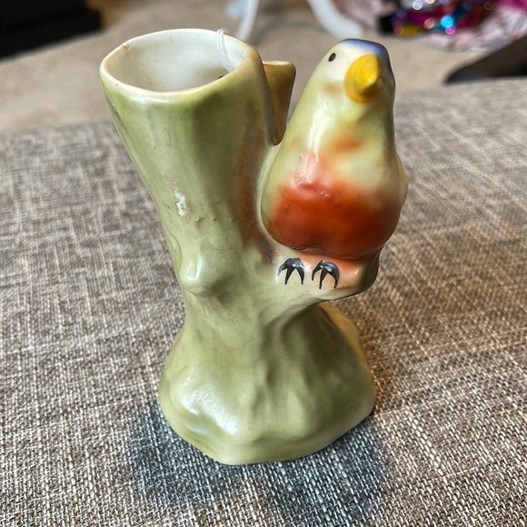 Vintage | Art | Vintage Bird Bud Vase Red Dime Mark Czech Pottery ...